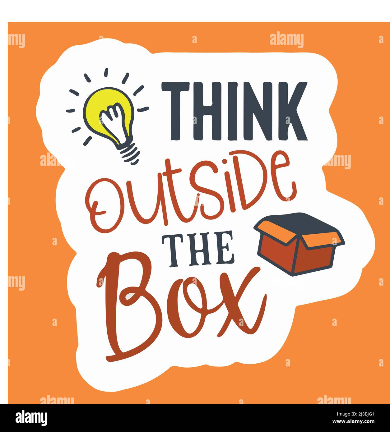 Think outside the box, Vector illustration help company talk question ...