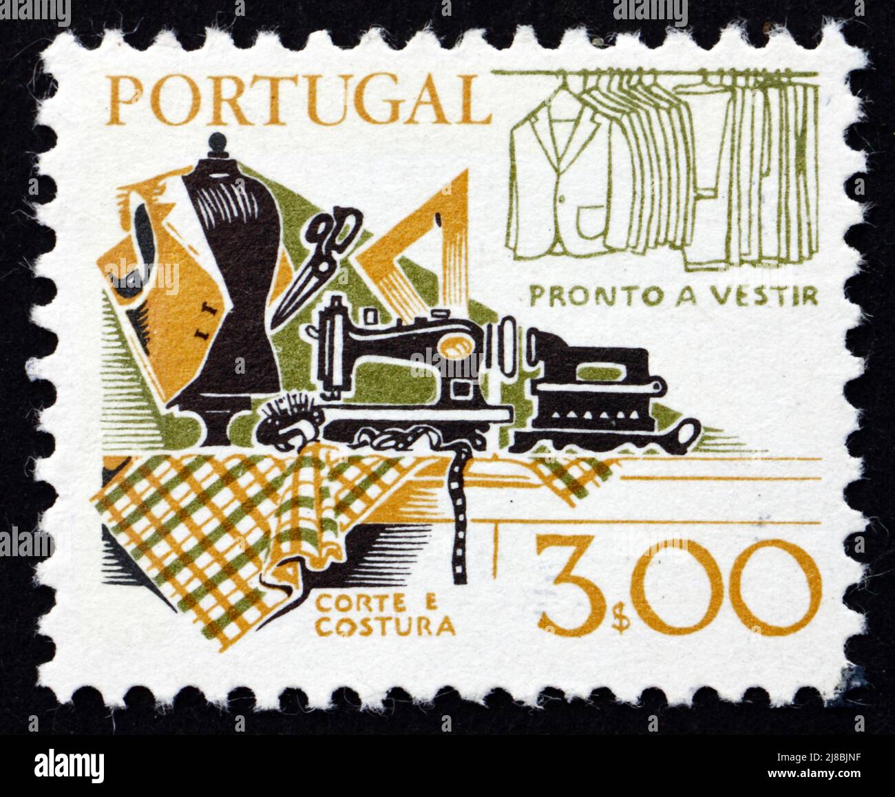 PORTUGAL - CIRCA 1978: a stamp printed in the Portugal shows Garment ...