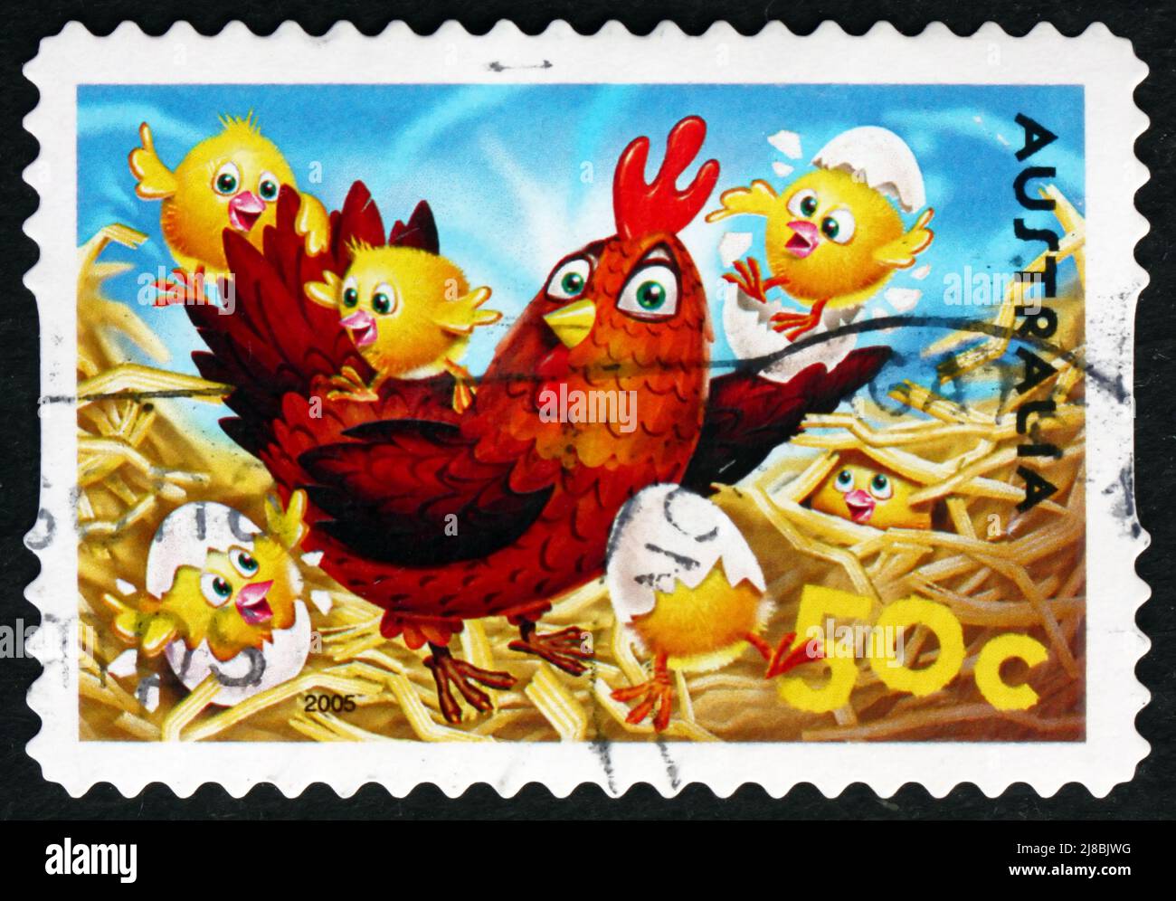 AUSTRALIA - CIRCA 2005: a stamp printed in the Australia shows Hen and ...