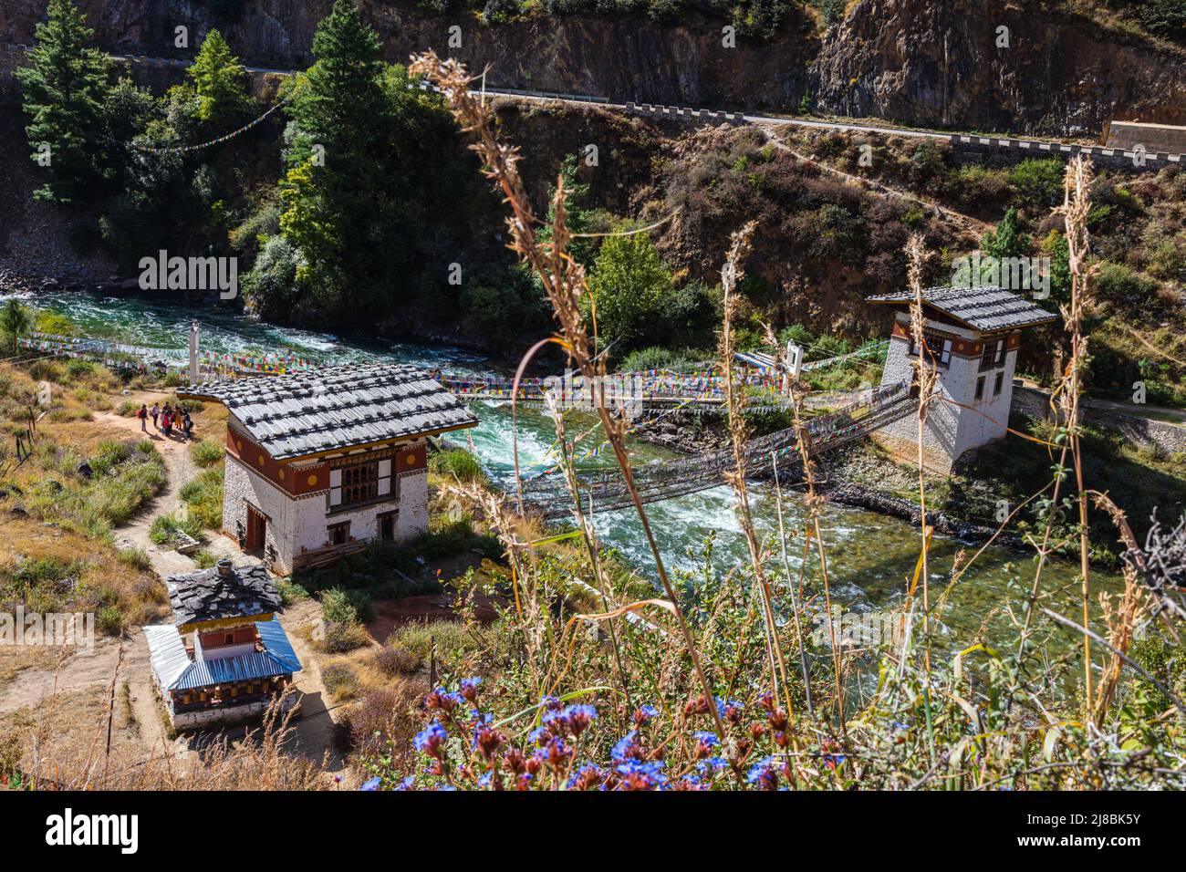 Thimphu bridge mountain nature hi-res stock photography and images - Alamy