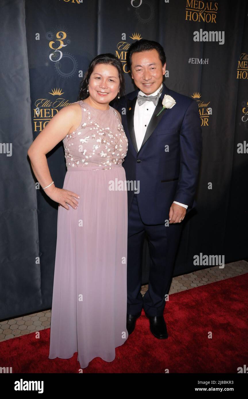 George Xu and Qili Li attend the 35th Anniversary Ellis Island Medals ...