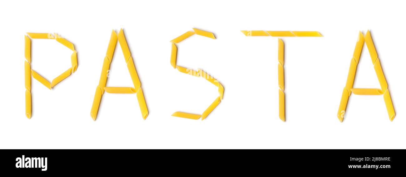 Isolated letters of the alphabet made by pasta Stock Photo - Alamy