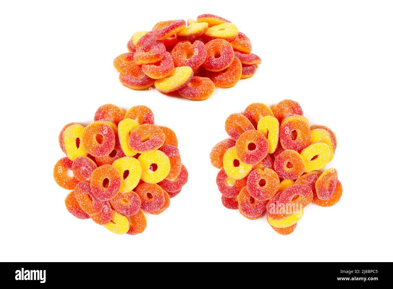 Jelly rings isolated on white background. Orange rings Stock Photo - Alamy