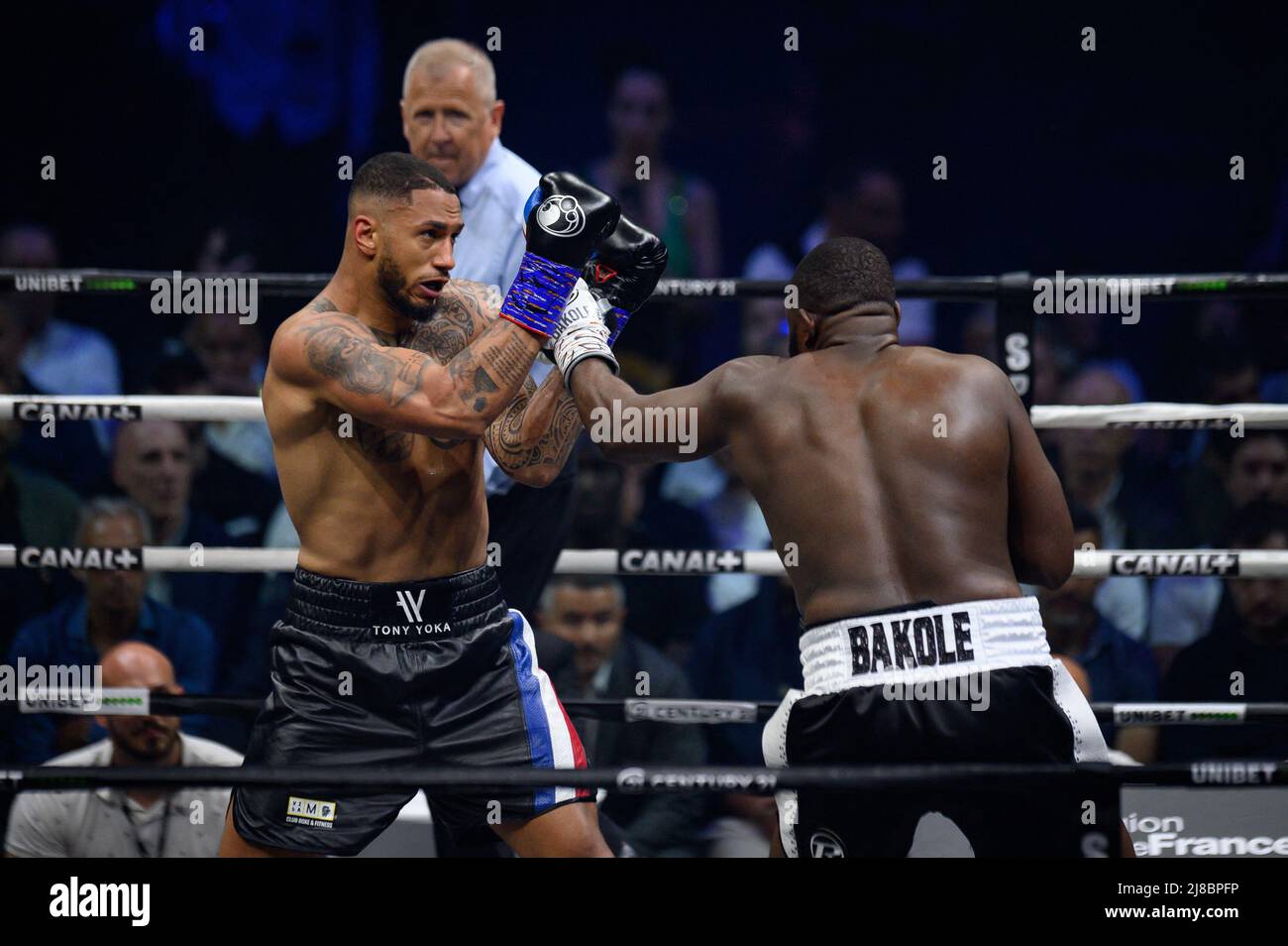 Tony Yoka of France during the international heavyweight boxing match ...