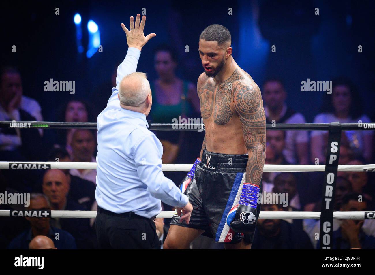 Tony Yoka of France during the international heavyweight boxing match ...