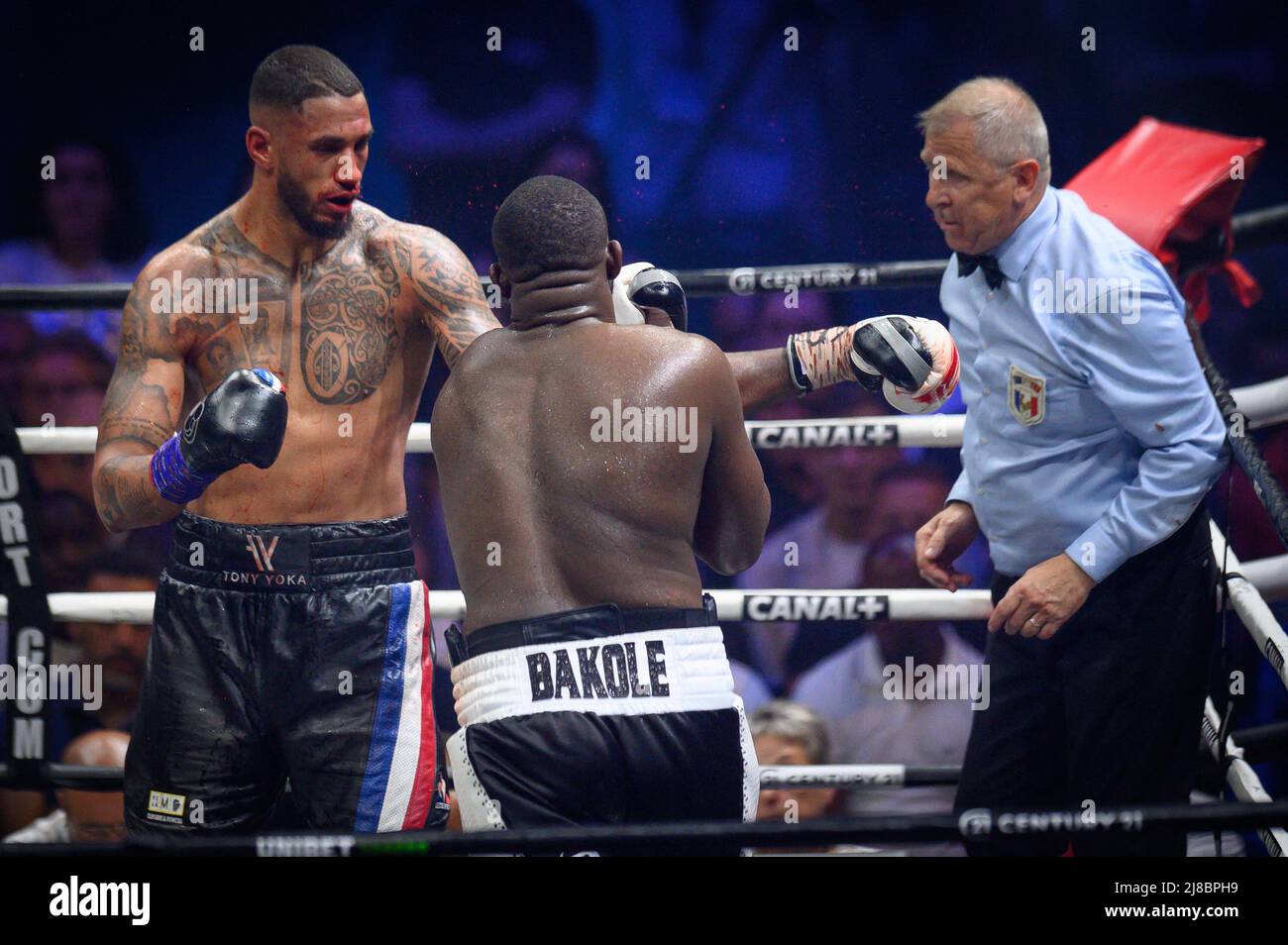 Tony Yoka of France during the international heavyweight boxing match ...