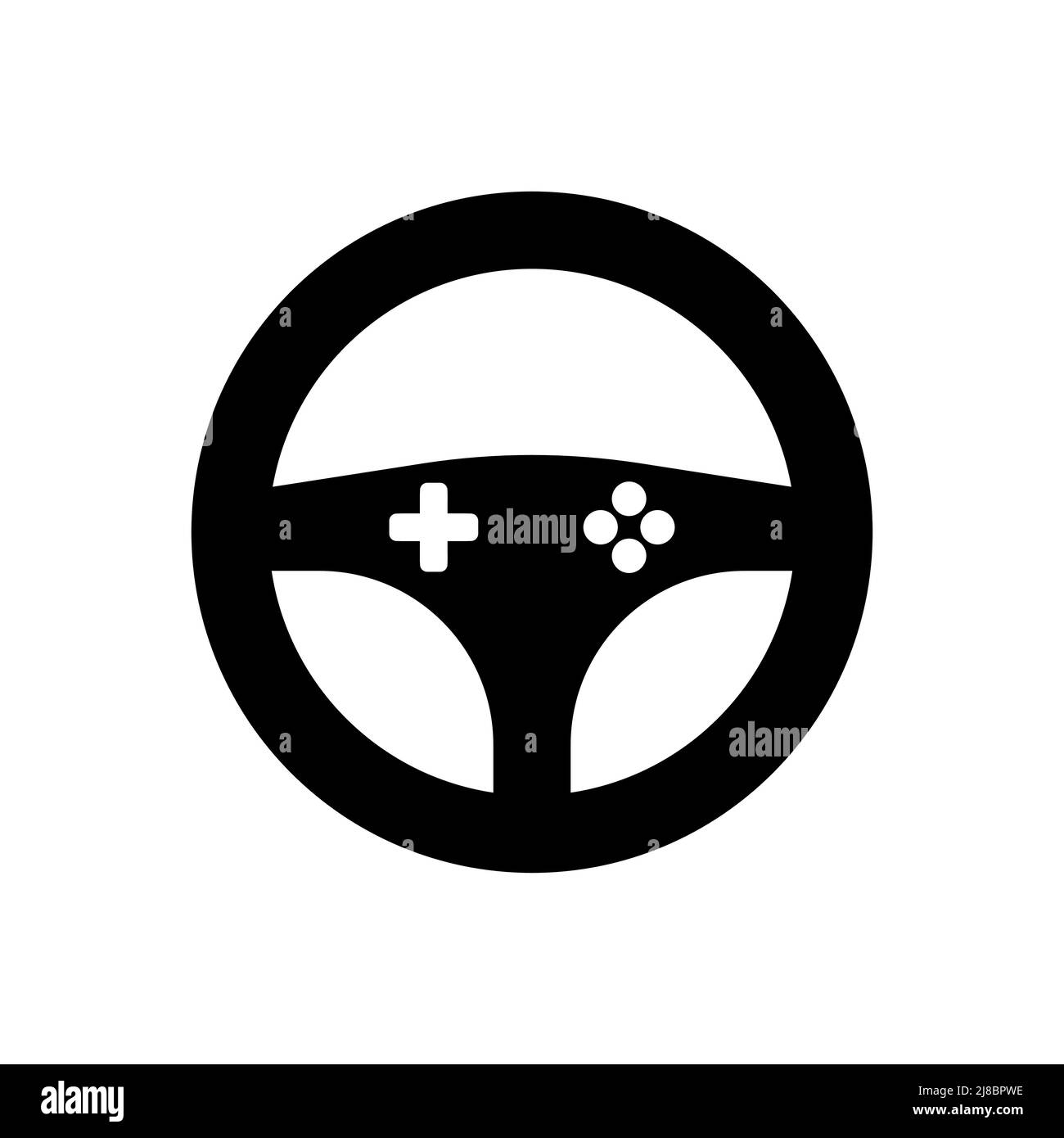 Gaming steering wheel icon on white background Stock Vector Image & Art ...