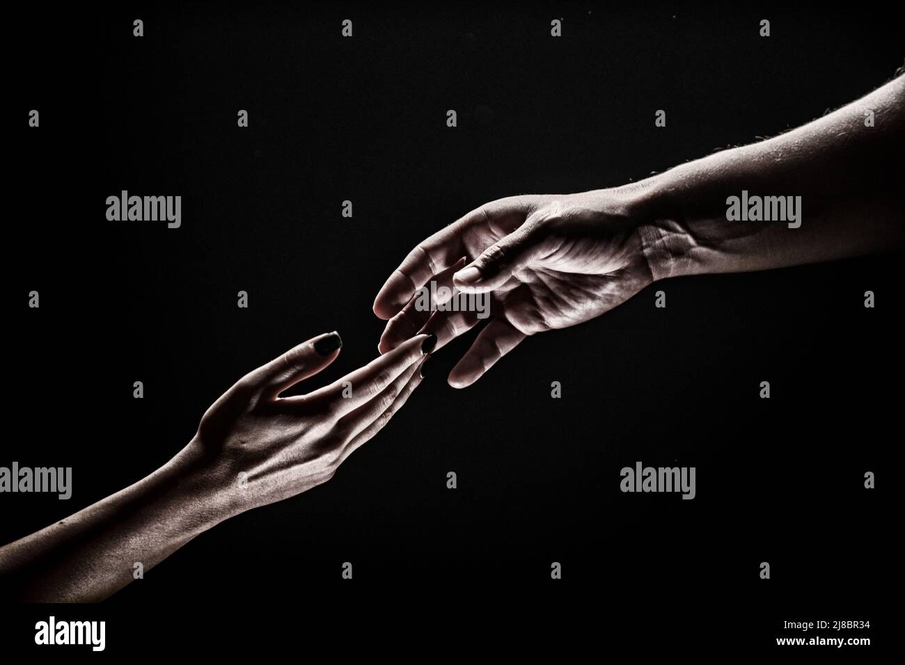 Two hands. Helping hand to a friend. Rescue or helping gesture of hands ...