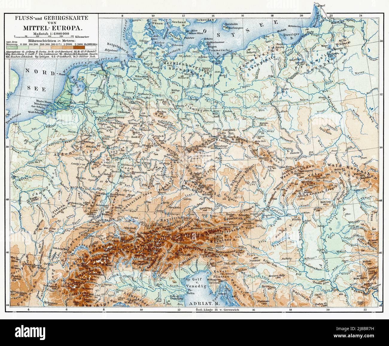 Europe Map With Rivers And Mountains