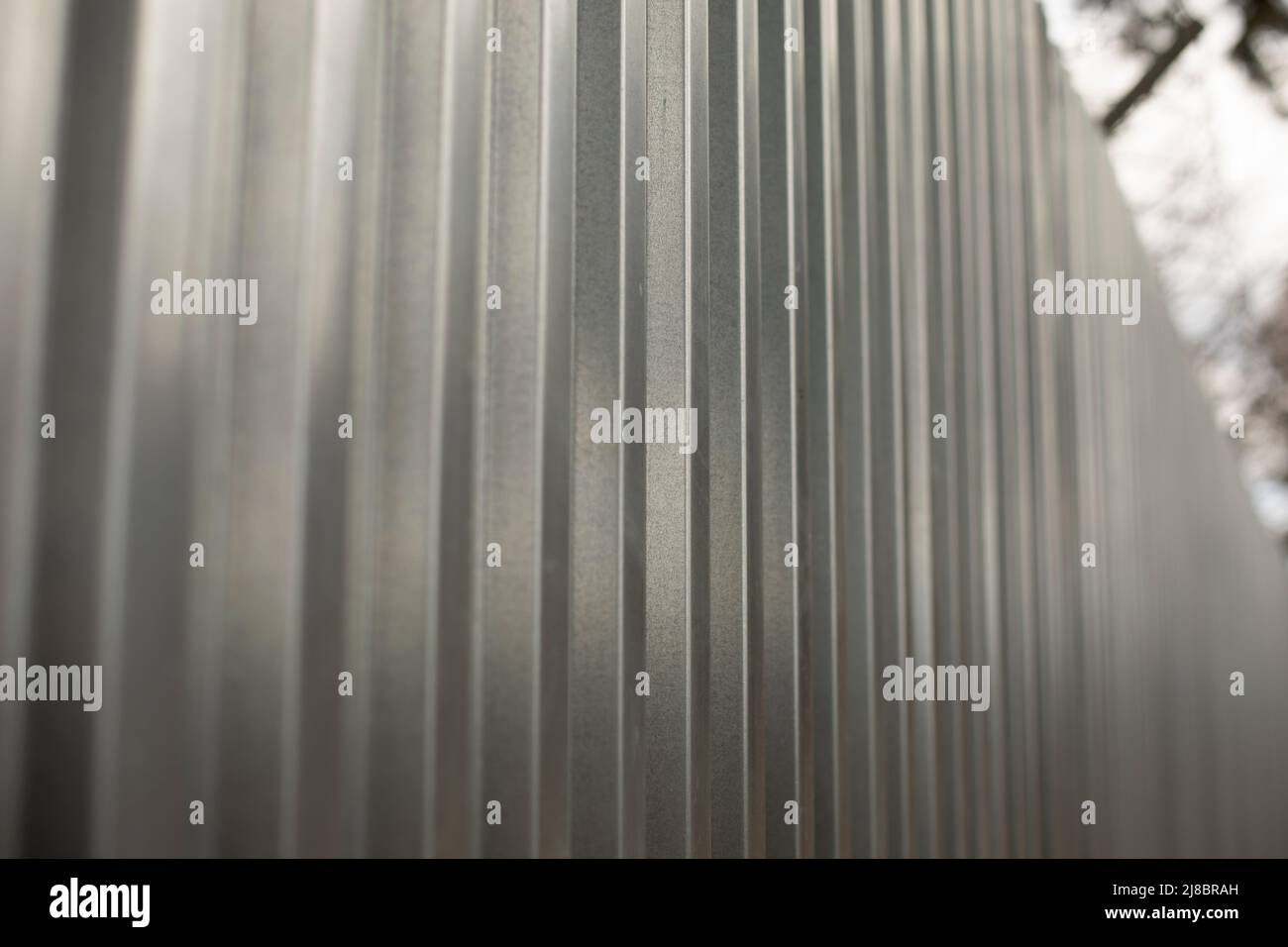 Steel fence. Texture of fence. Metallic profile Stock Photo - Alamy