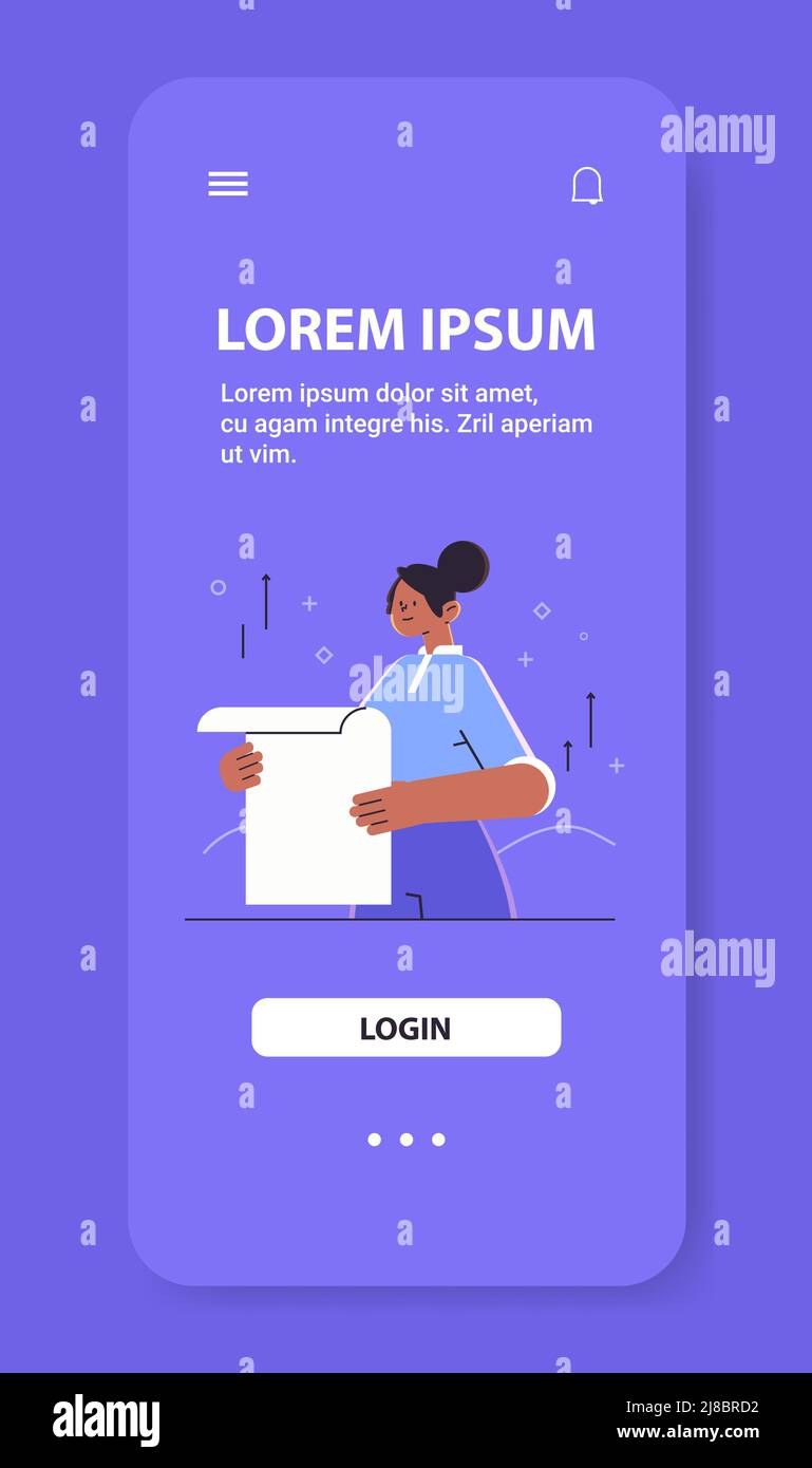 woman reading paper letter new mail message communication concept Stock ...