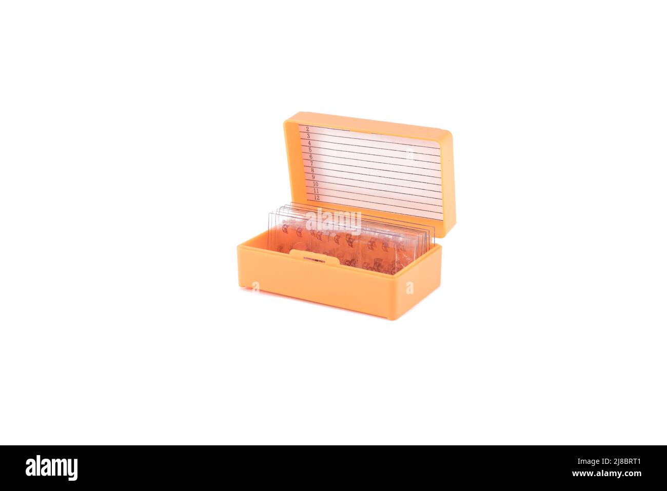 Glass microscope slide in a box, research glass microscope slide Stock ...