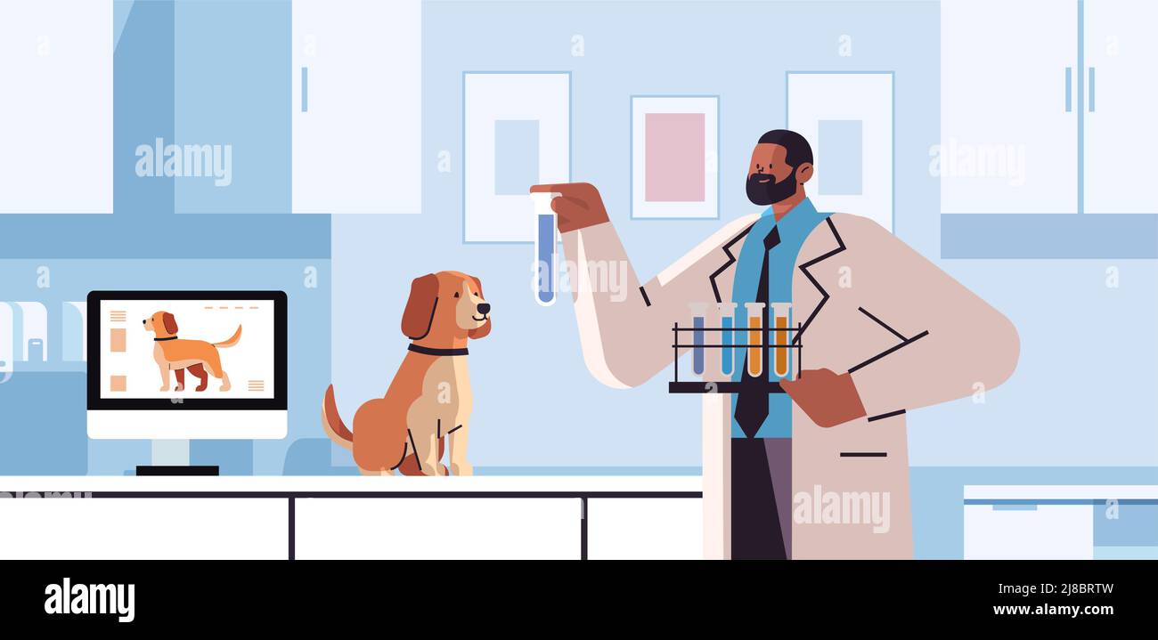 scientist or veterinary worker doing experiments in lab with ...