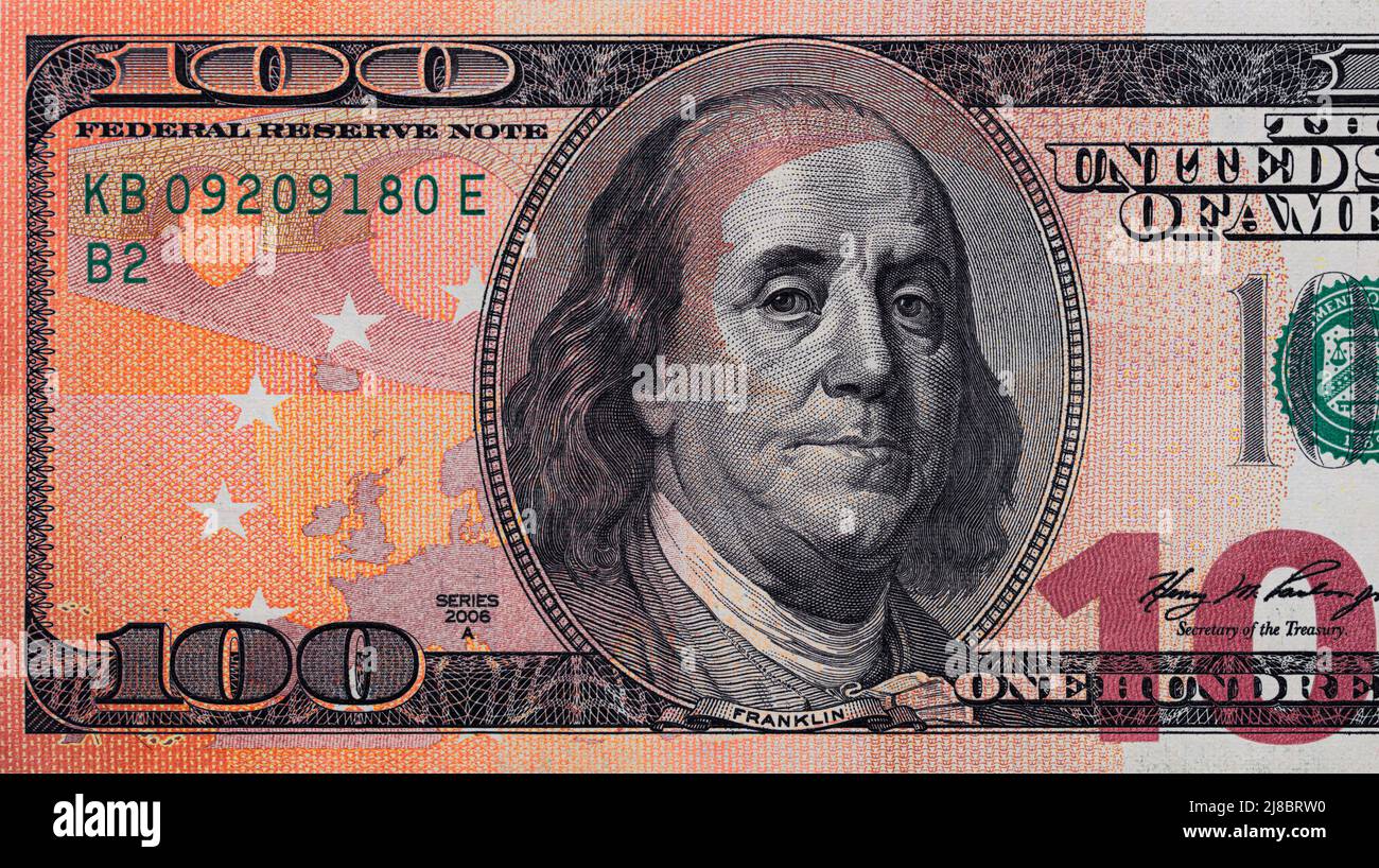 100 dollar and 100 euro banknotes overlay for design purpose Stock ...