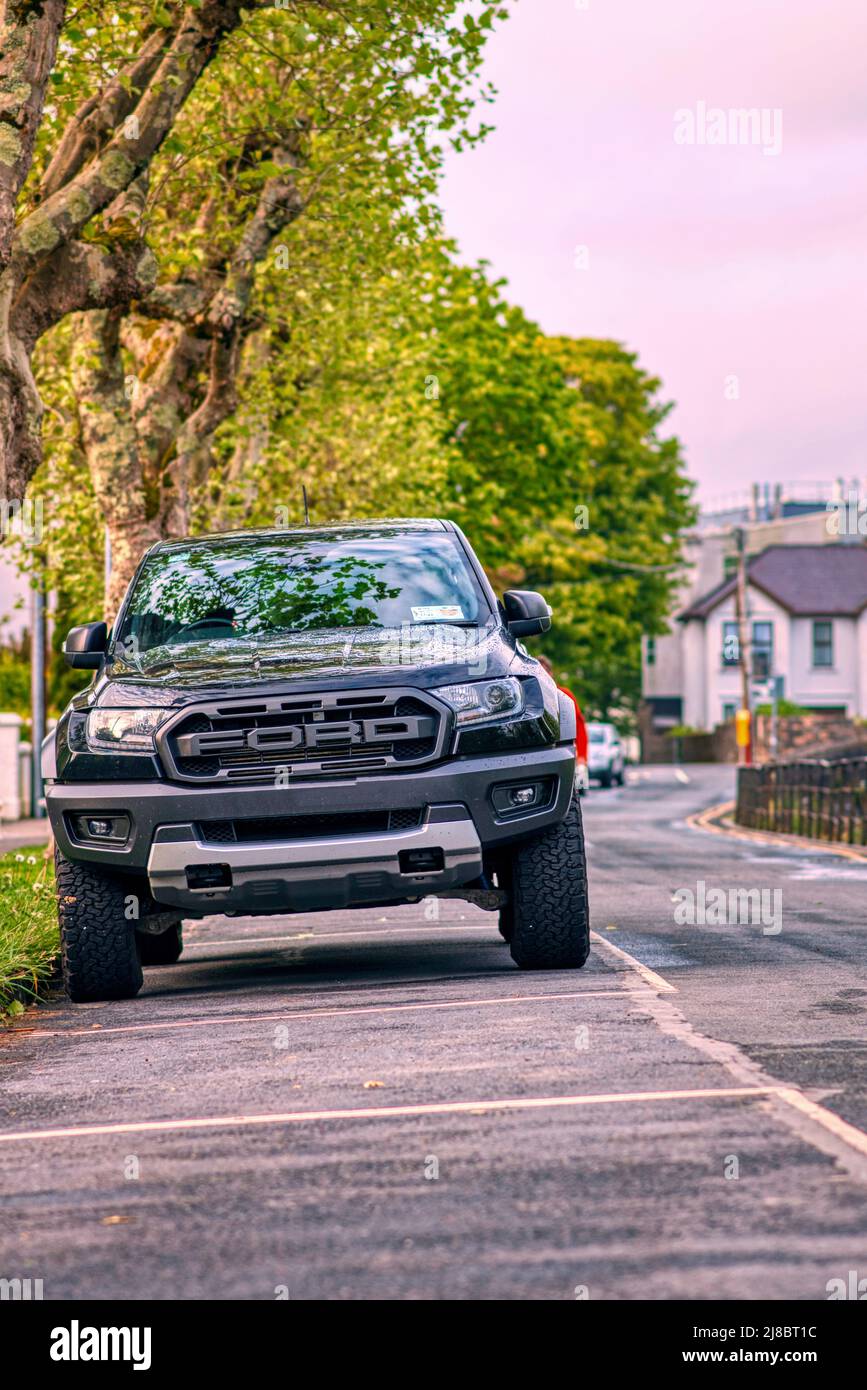 Ford jeep parked by the road in the galway, Ireland Stock Photo - Alamy