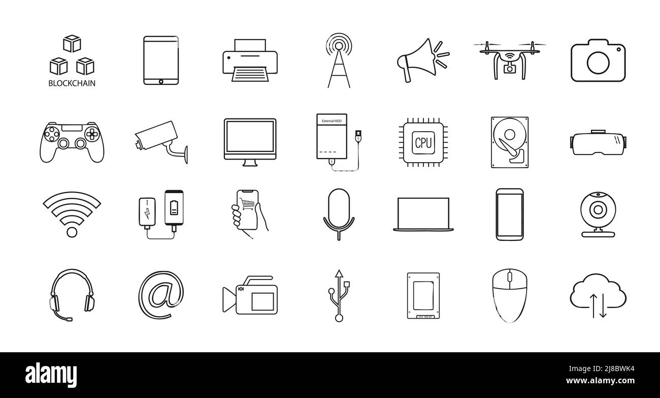 Device and technology icon set. Vector illustration Stock Vector Image ...