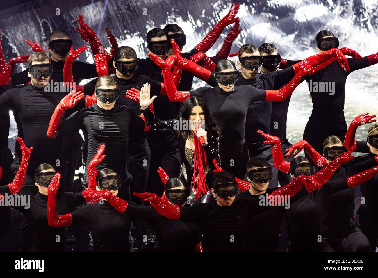 Laura Pausini performs at the grand-final of Eurovision Song Contest ...