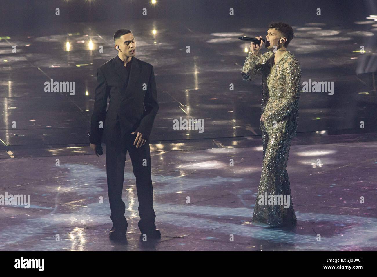 Manhood and Blanco from Italy perform at the grand-final of Eurovision ...