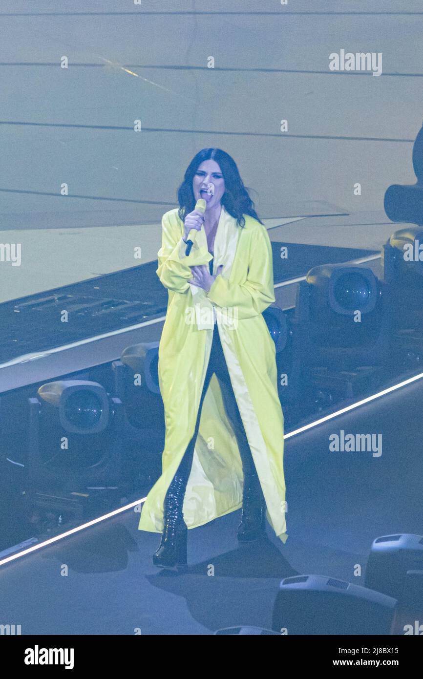 Laura Pausini performs at the grand-final of Eurovision Song Contest ...