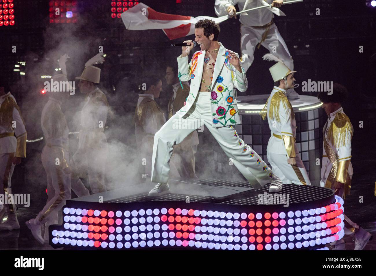 Mika performs at the grand-final of Eurovision Song Contest. Turin ...