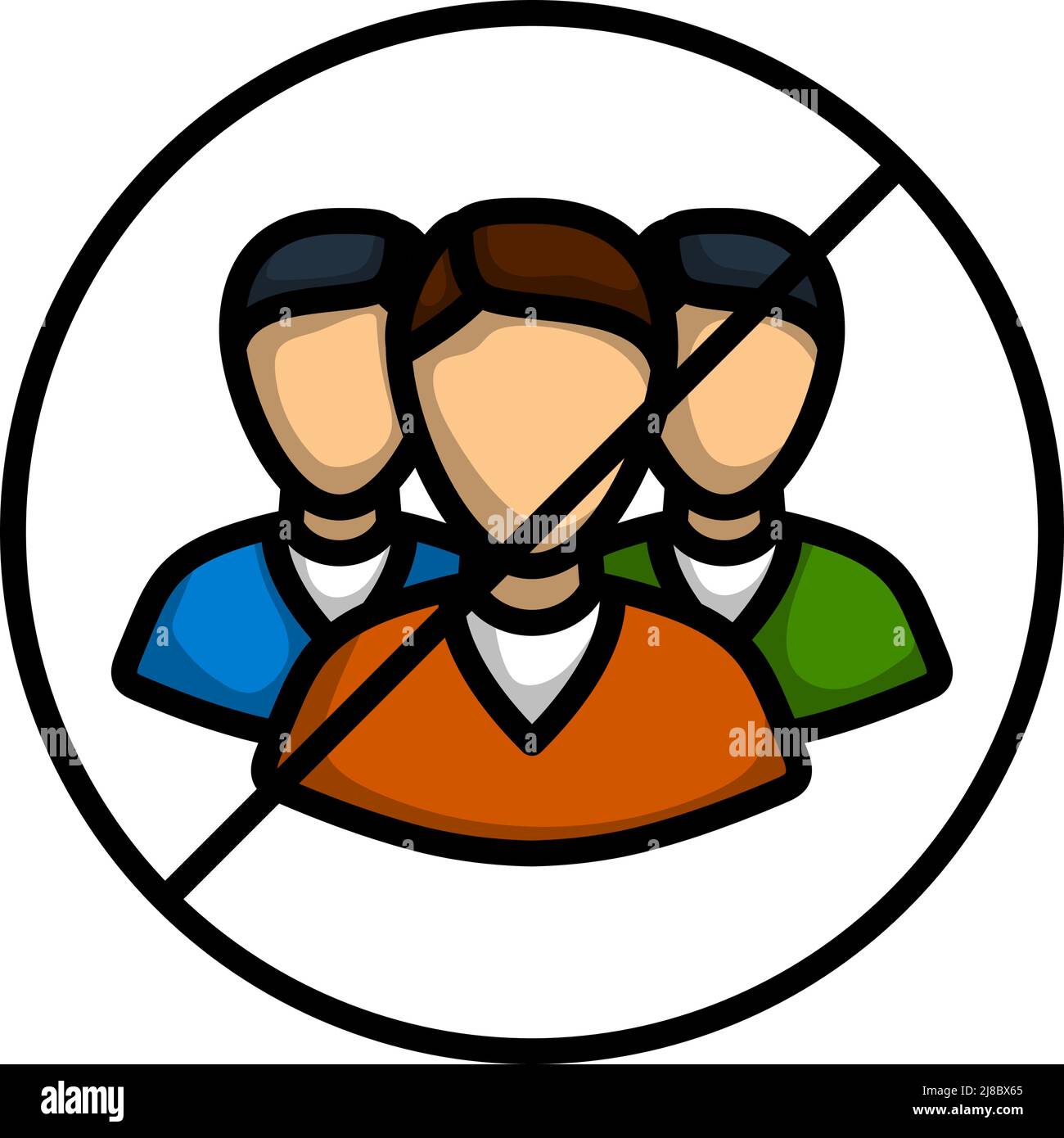 No Meeting Icon. Editable Bold Outline With Color Fill Design. Vector ...