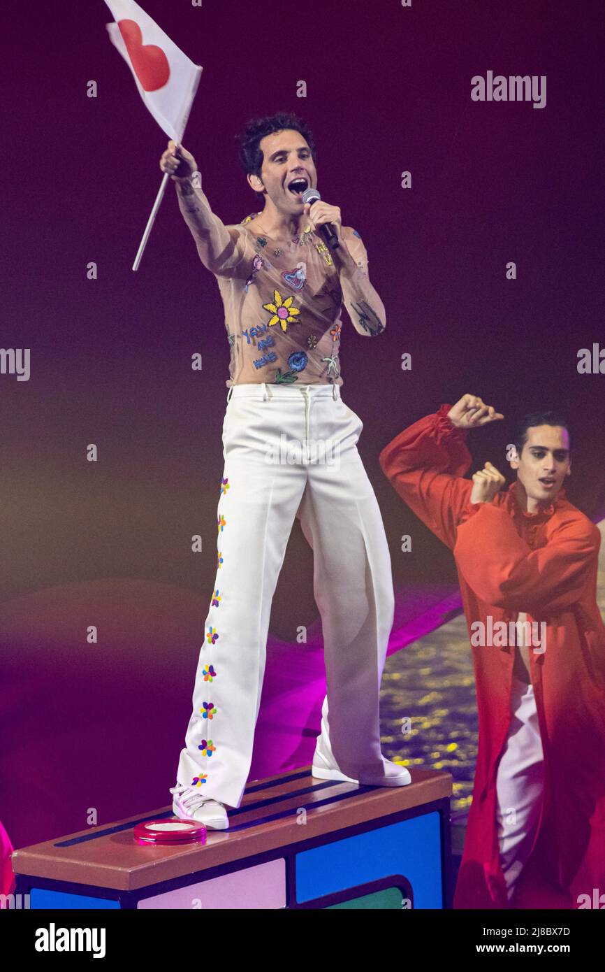 Mika performs at the grand-final of Eurovision Song Contest. Turin ...