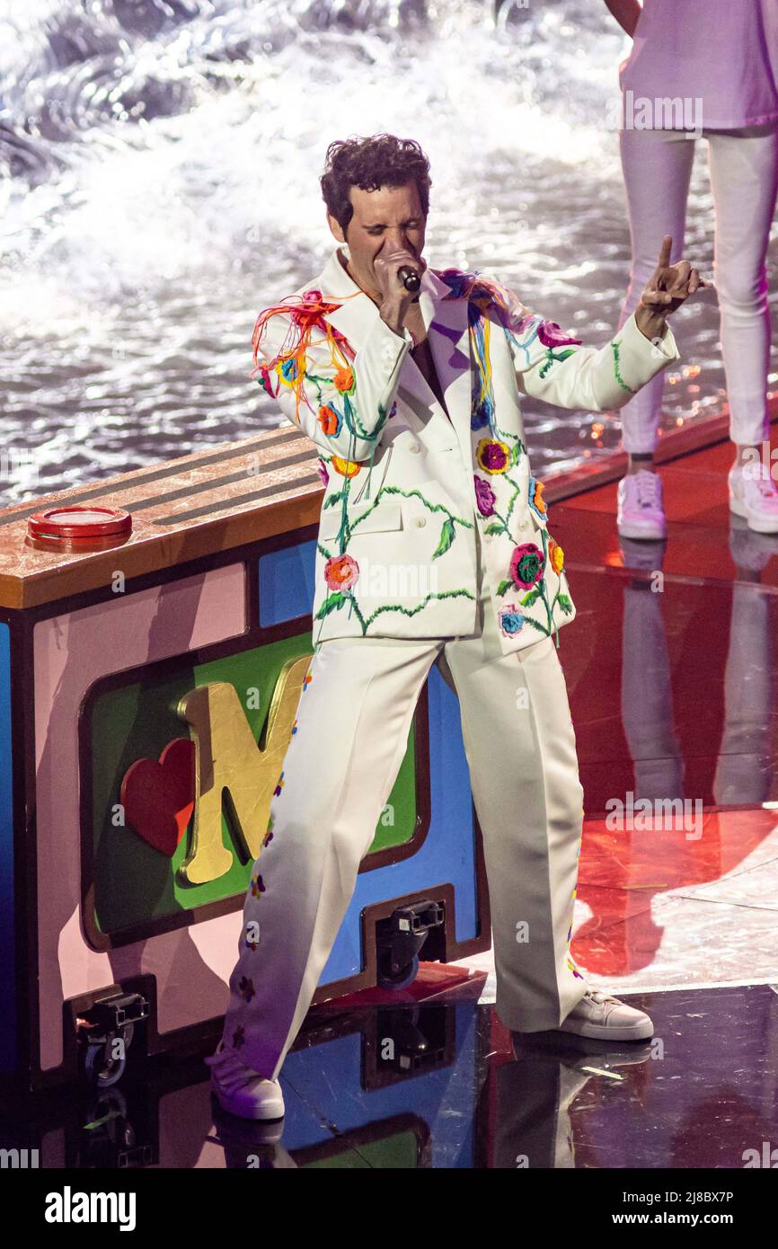Mika performs at the grand-final of Eurovision Song Contest. Turin ...