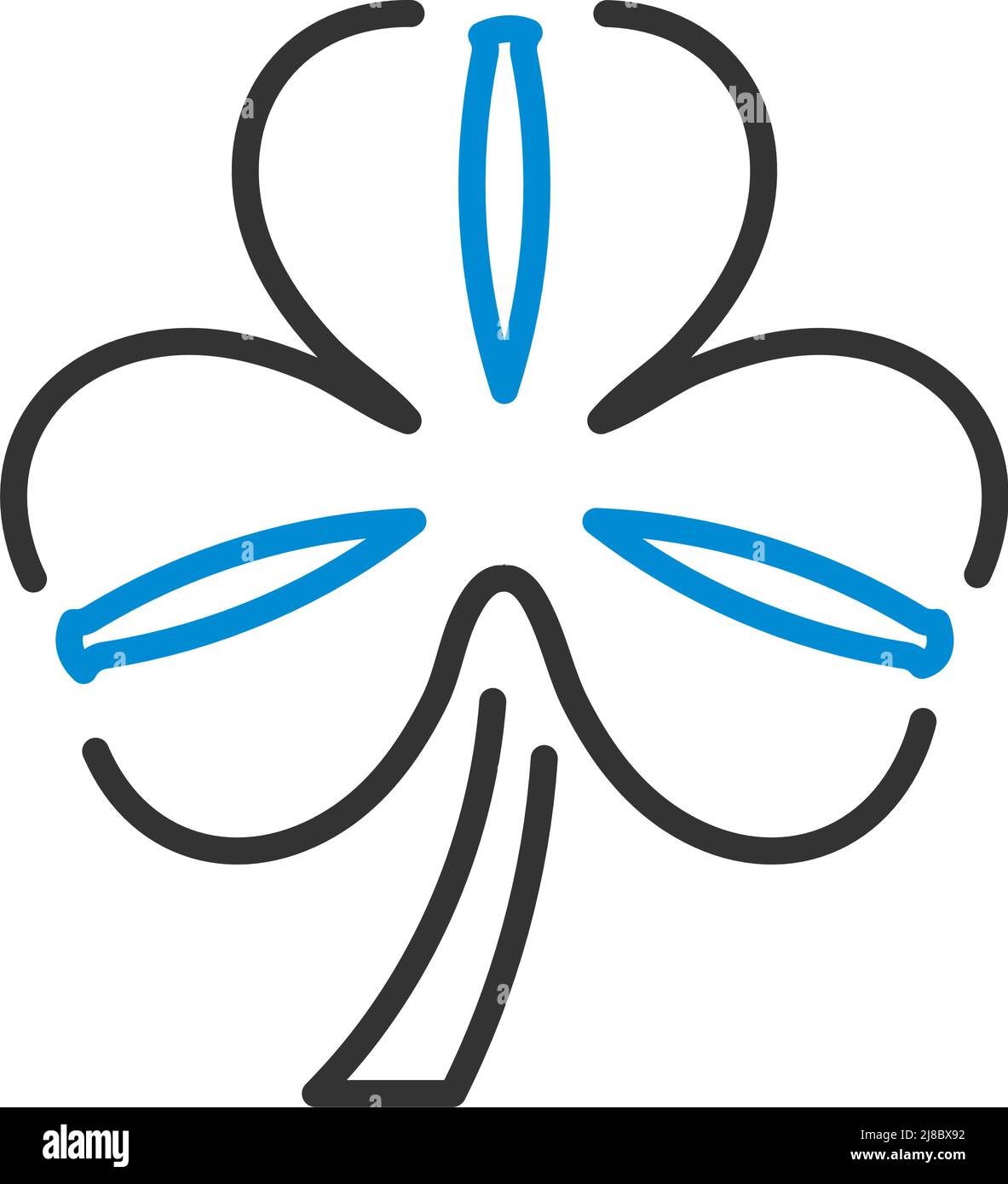 Shamrock Icon. Editable Bold Outline With Color Fill Design. Vector ...