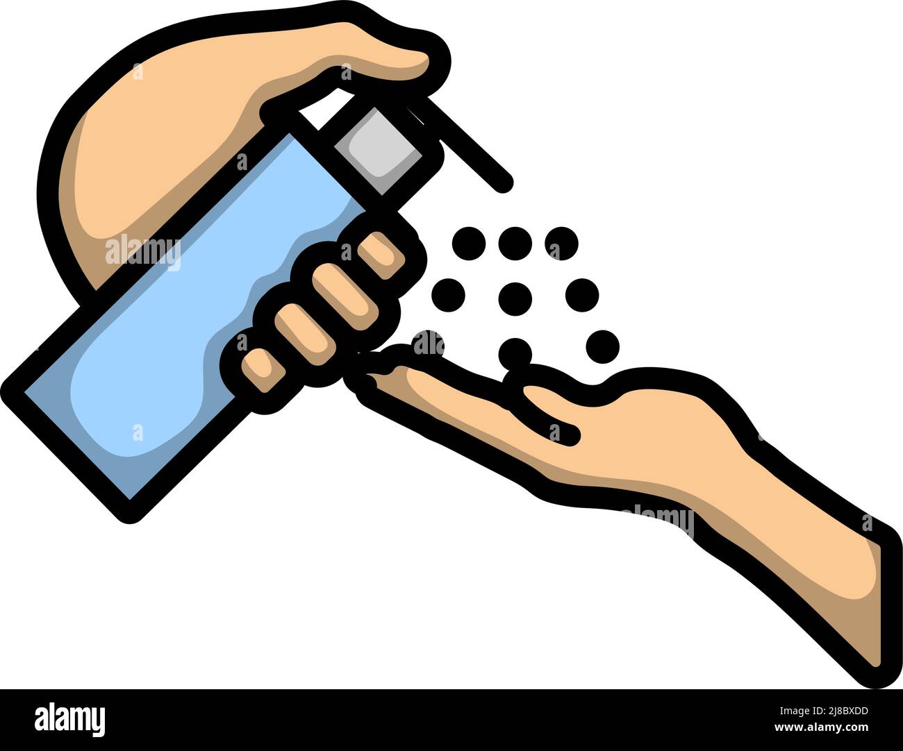 Dispenser Of Liquid Soap Icon. Editable Bold Outline With Color Fill ...