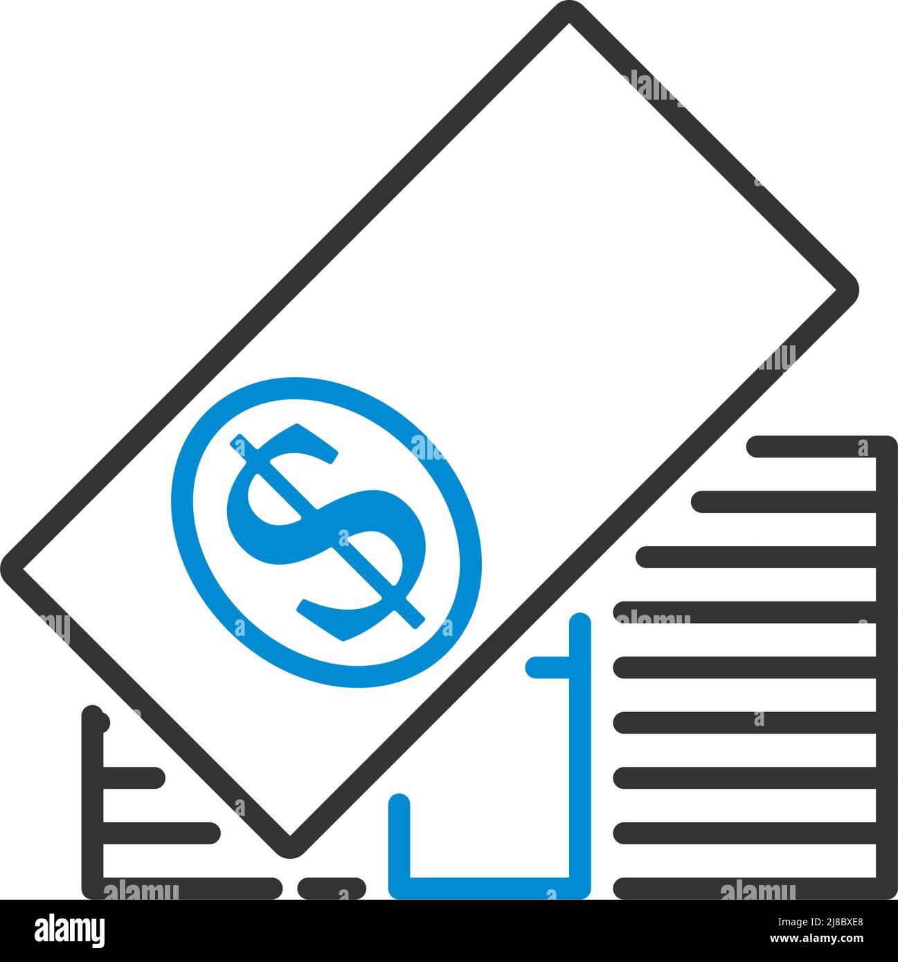 Stack Of Banknotes Icon. Editable Bold Outline With Color Fill Design ...
