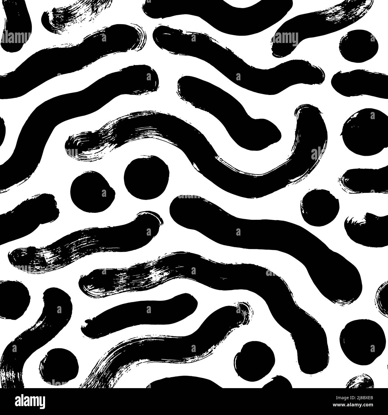 Hand drawn organic shapes vector seamless pattern Stock Vector Image ...