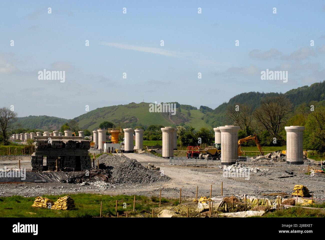 The A487 New Dyfi Bridge under construction. POWYS WALES UK Stock Photo ...