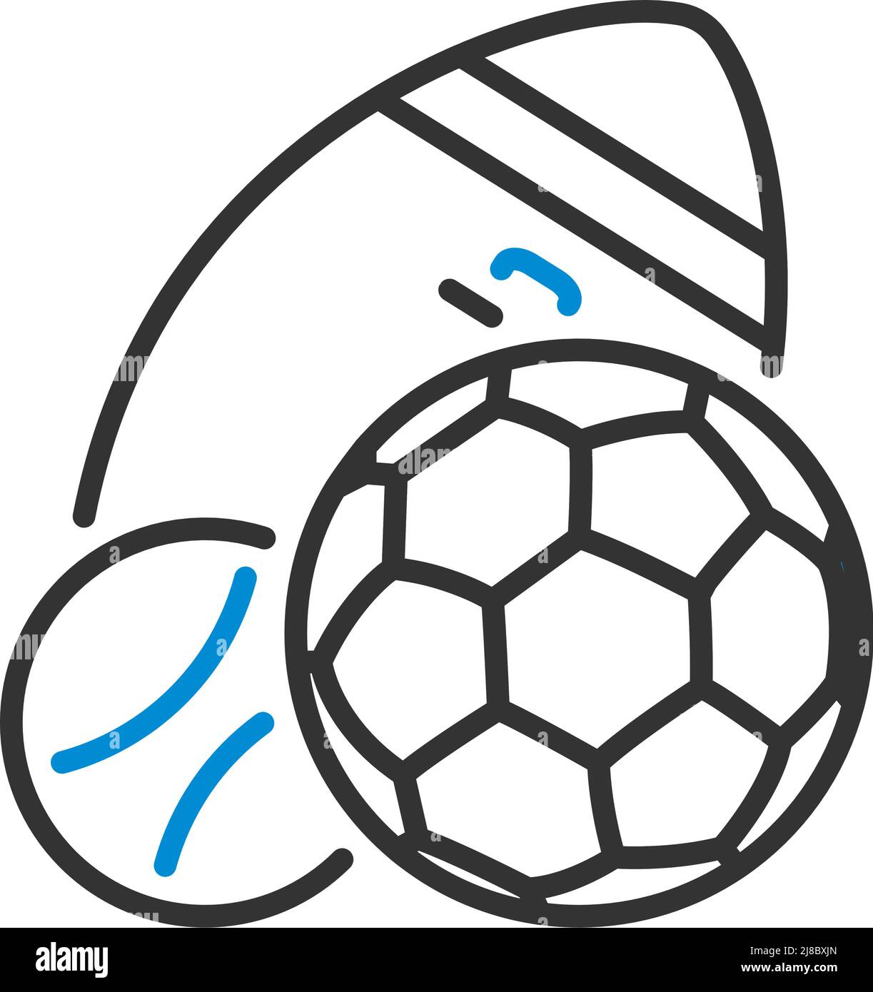 Sport Balls Icon. Editable Bold Outline With Color Fill Design. Vector ...