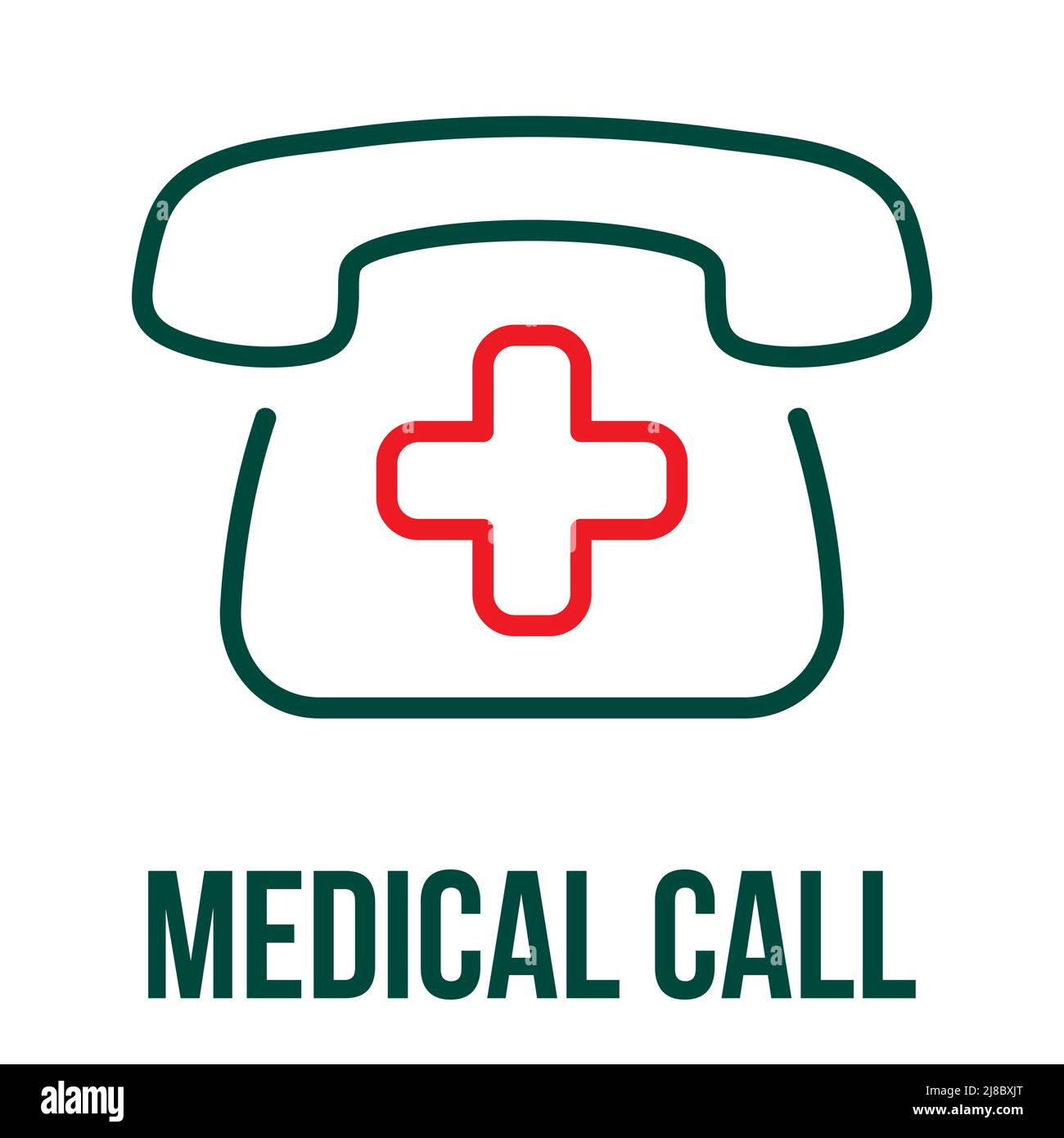 Medical Call icon. Emergency call, Clinic Phone vector icon. Emergency ...