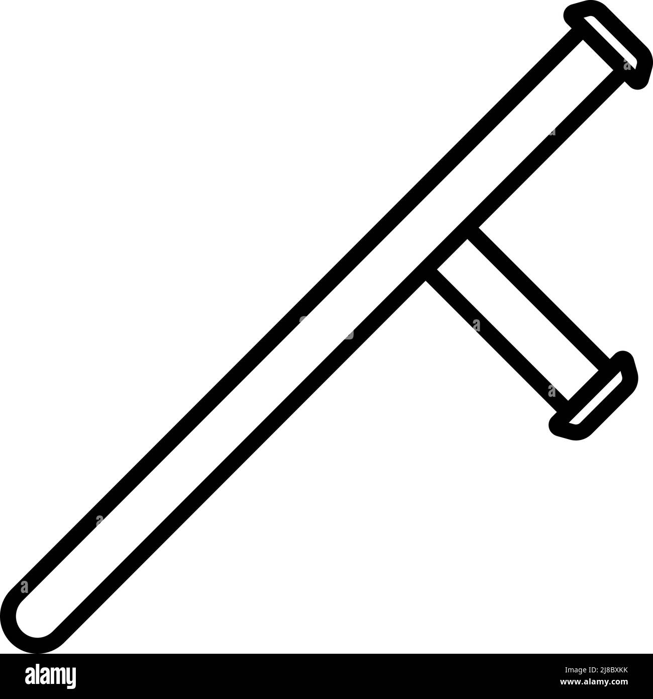 Police Baton Icon. Bold outline design with editable stroke width ...