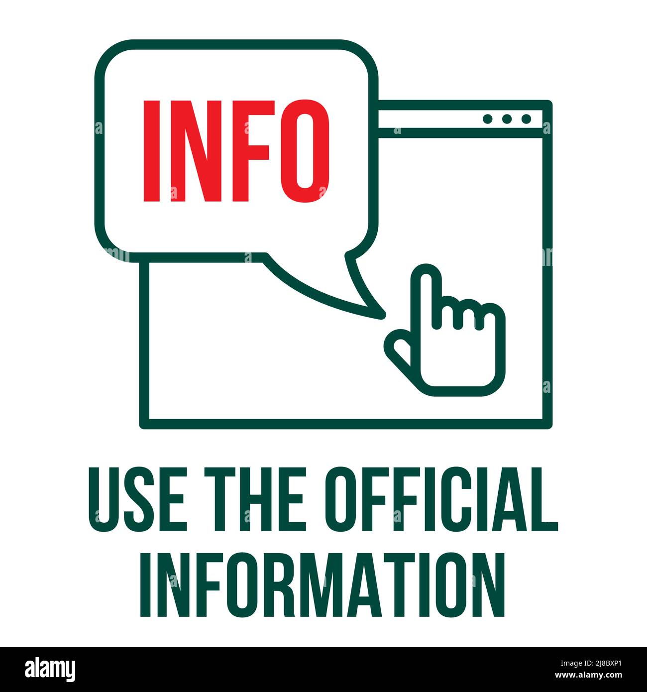 Use official information. Attention, important information. Icon on ...