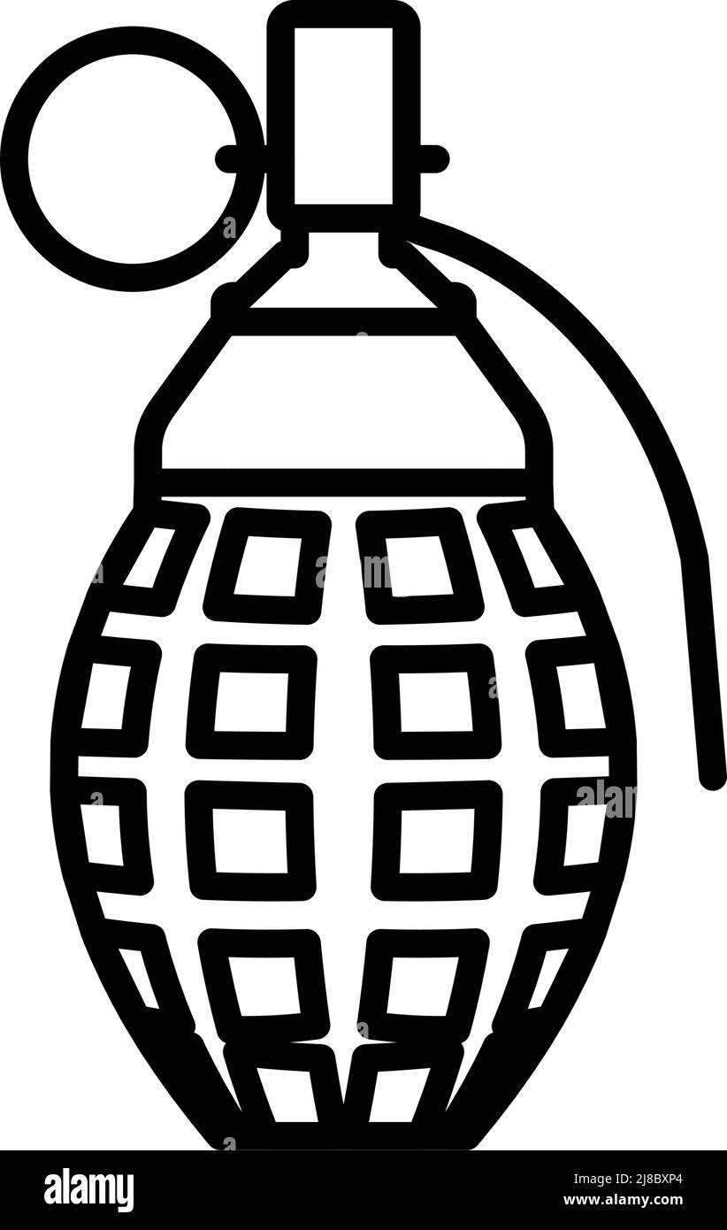Defensive Grenade Icon. Bold outline design with editable stroke width ...