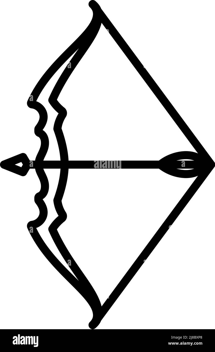 Bow With Arrow Icon. Bold outline design with editable stroke width ...