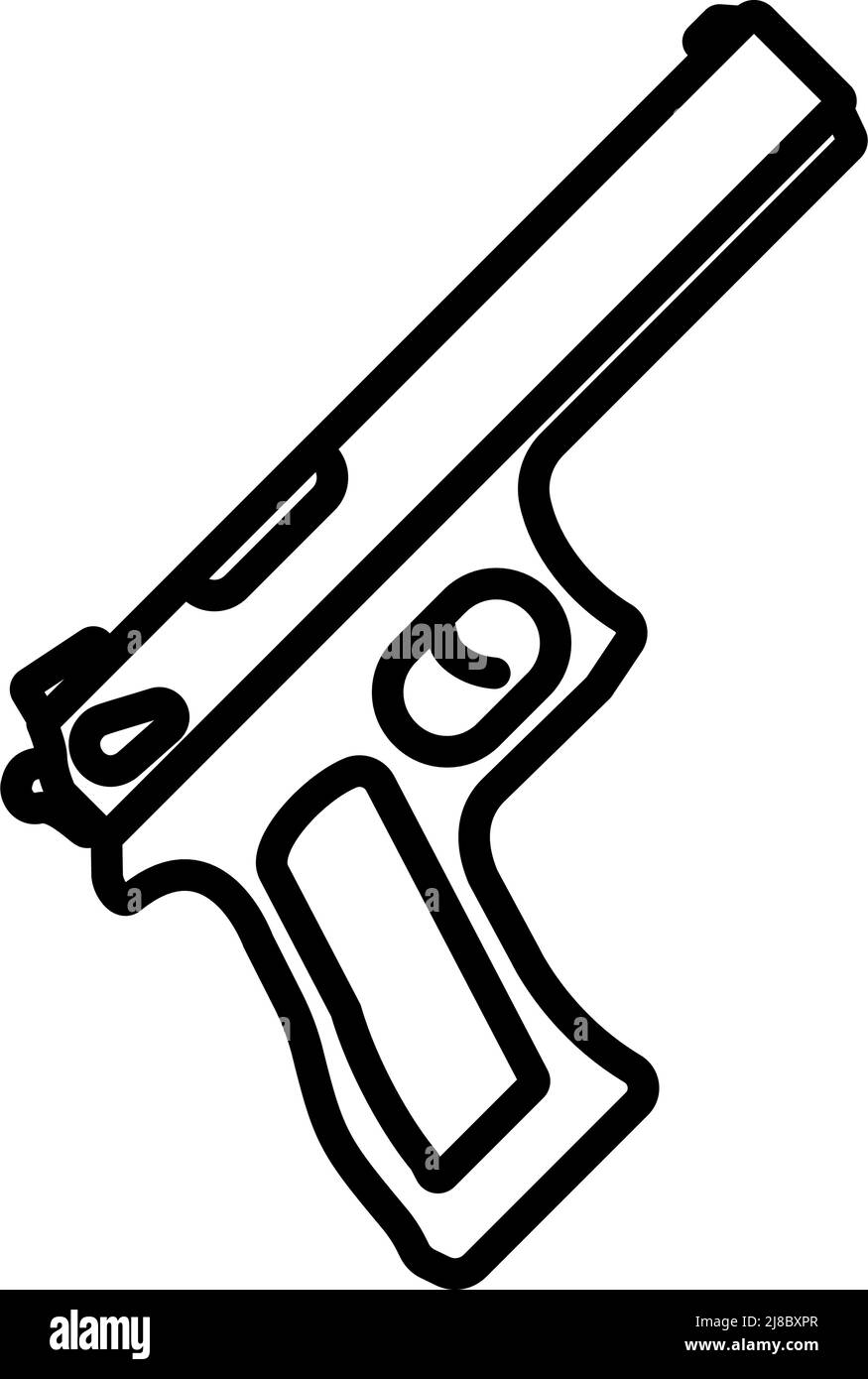 Gun Icon. Bold outline design with editable stroke width. Vector ...
