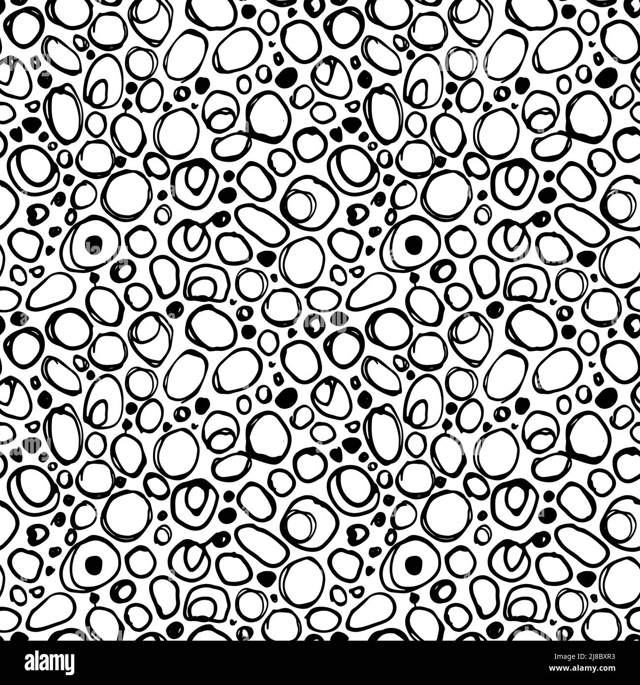 Bubbles black and white vector seamless pattern Stock Vector Image ...