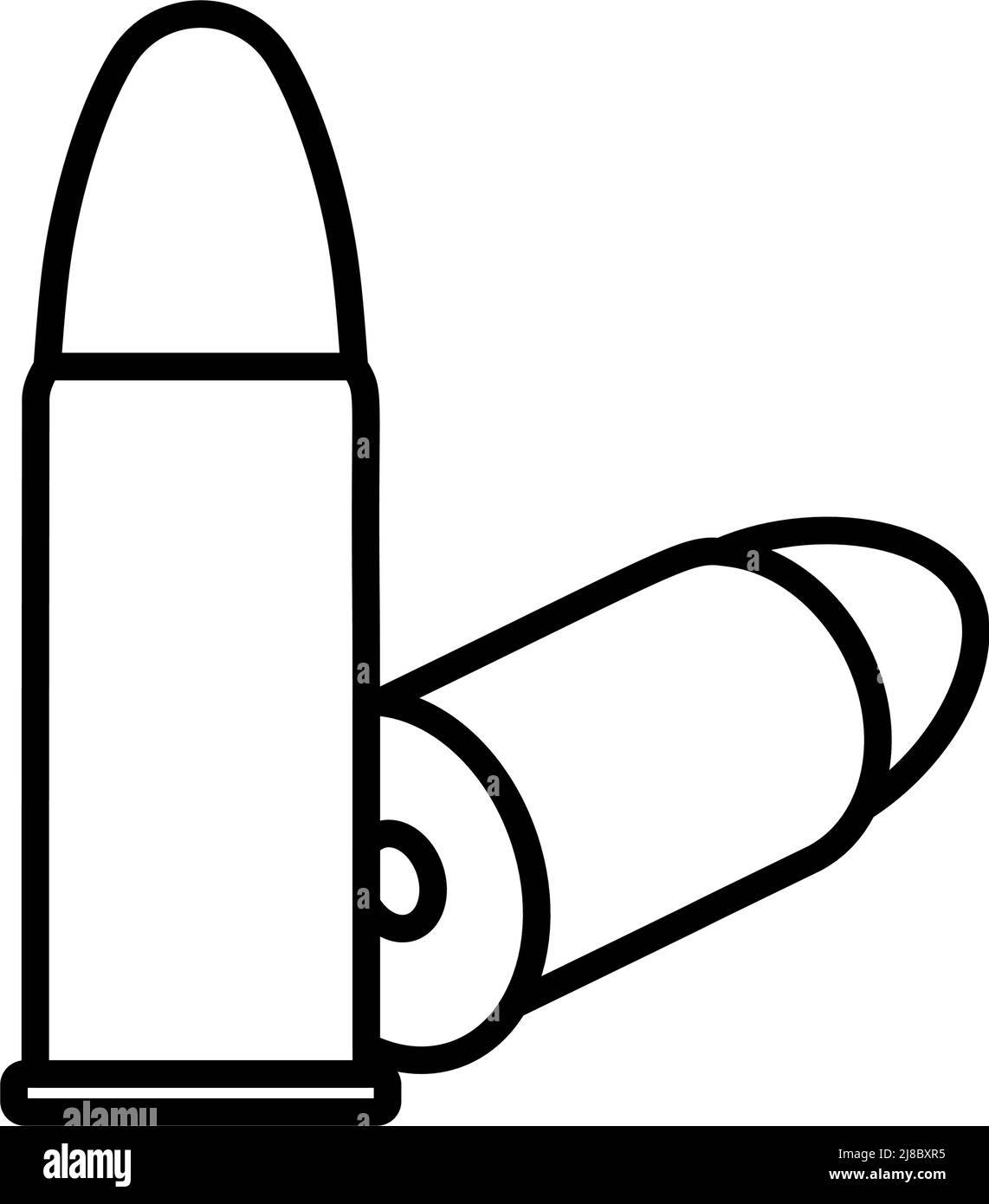 Pistol Bullets Icon. Bold outline design with editable stroke width ...