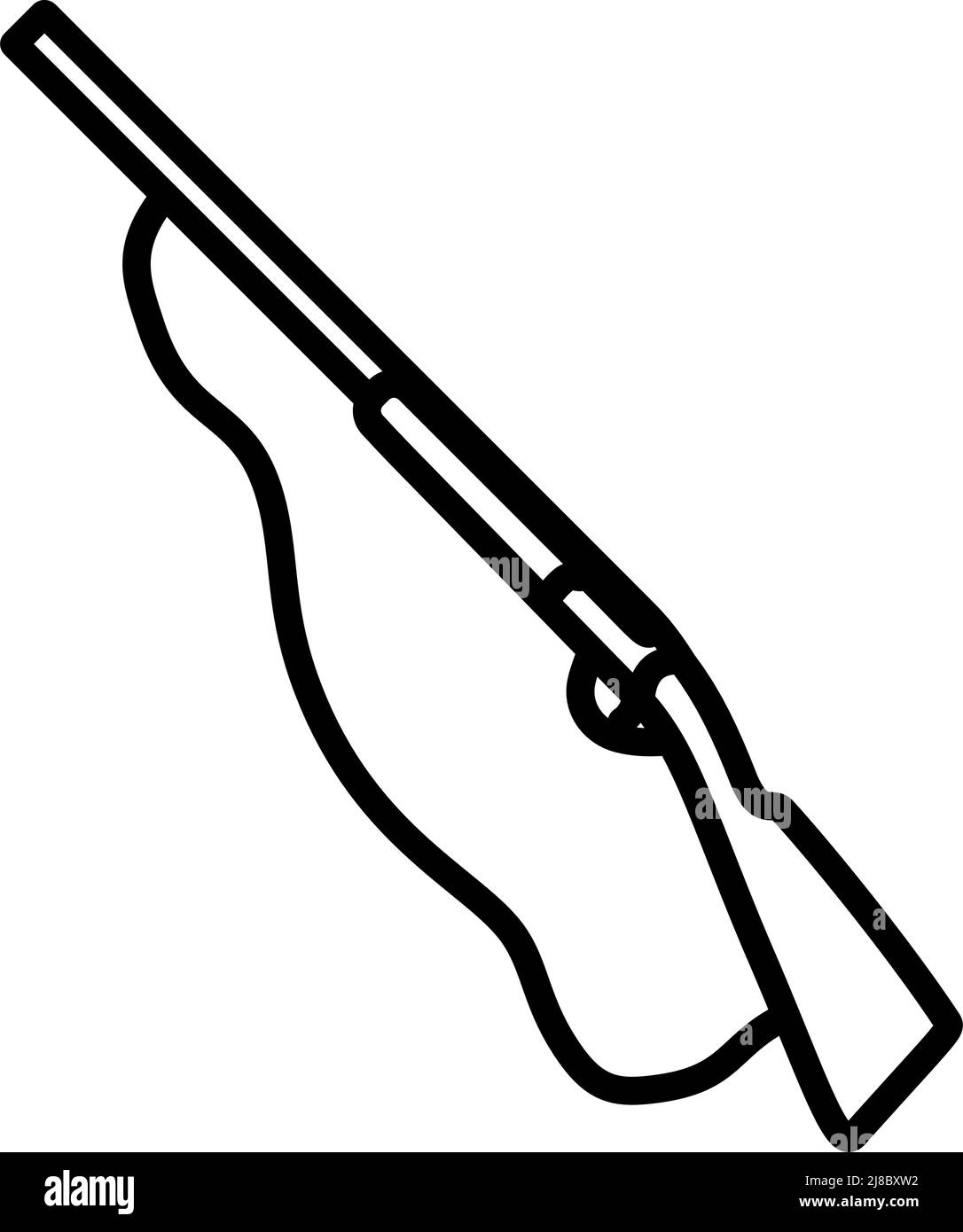 Hunt Gun Icon. Bold outline design with editable stroke width. Vector ...