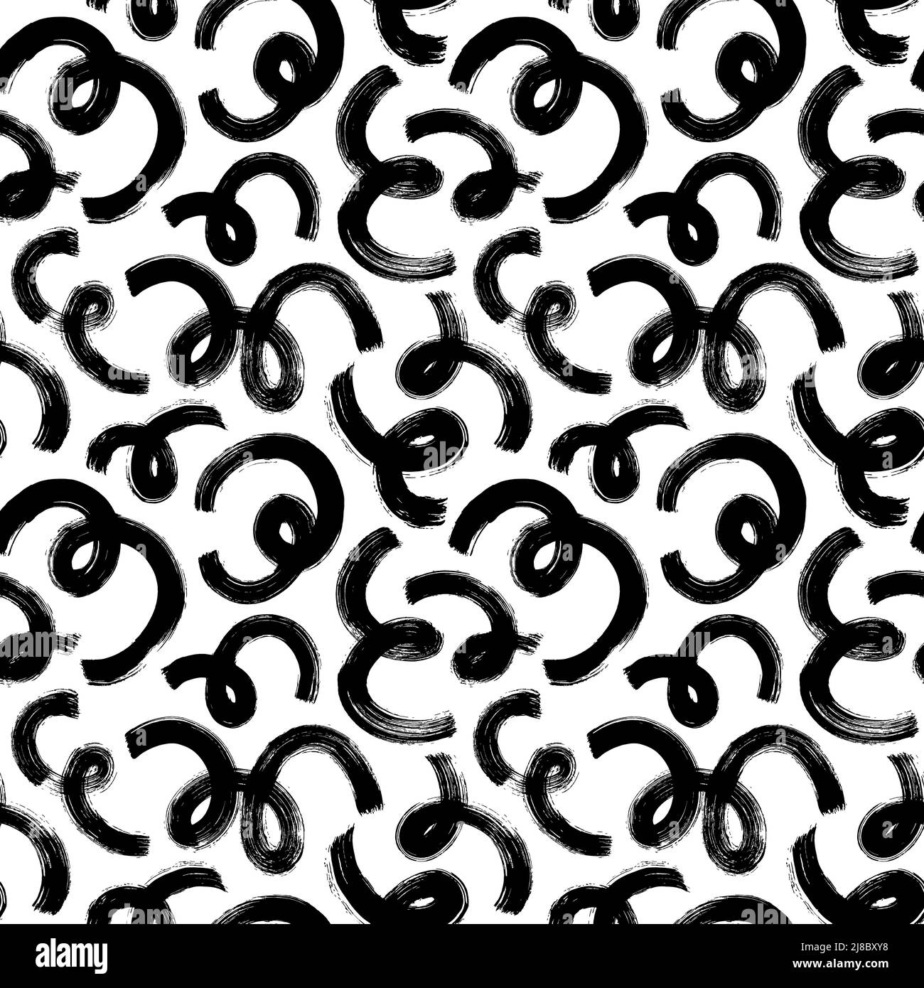 Bold grunge curly lines vector seamless pattern Stock Vector Image ...