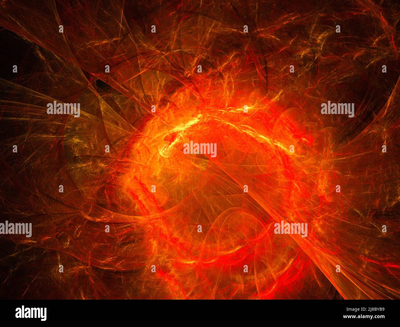 Abstract fractal art background, suggestive of fire flames and hot wave ...