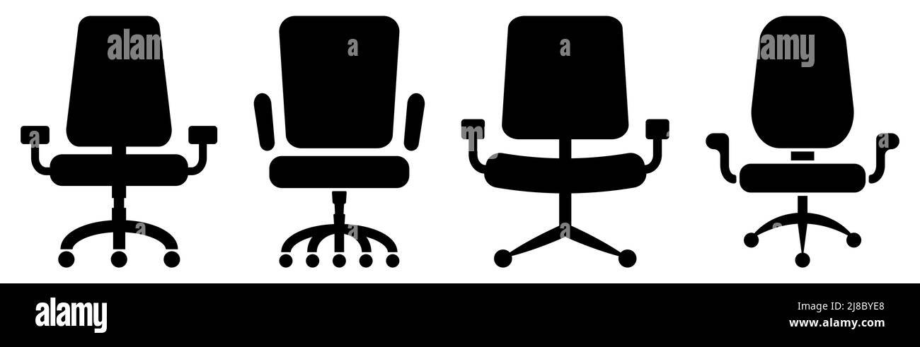Office chair icon set. Vector illustration isolated on white background ...