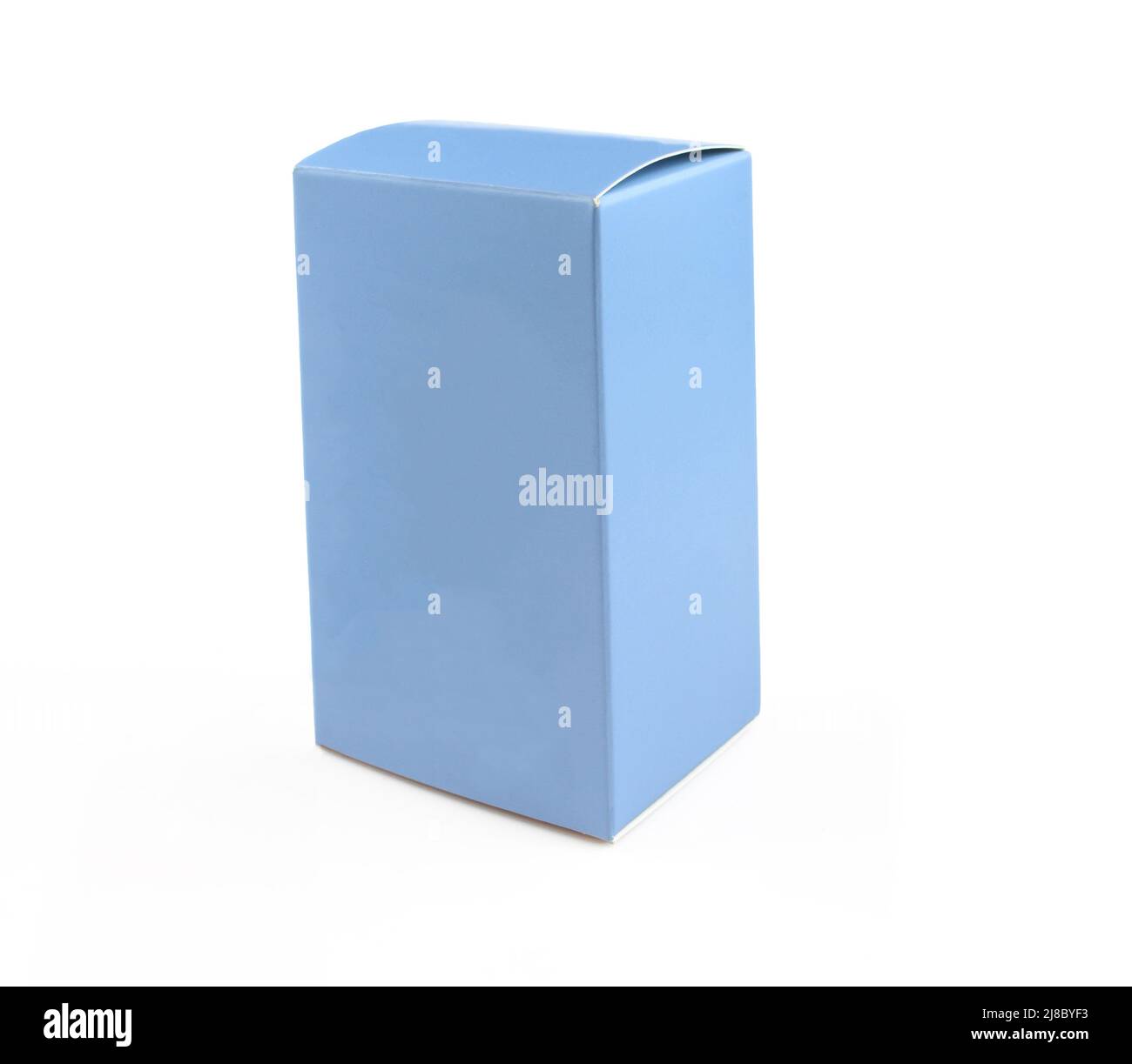Simple blue paper box isolated on white background Stock Photo - Alamy