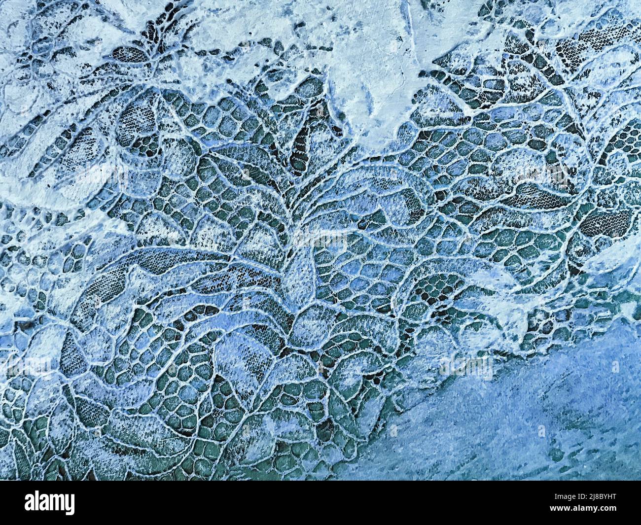 Abstract art background light blue color. Watercolor painting on canvas ...