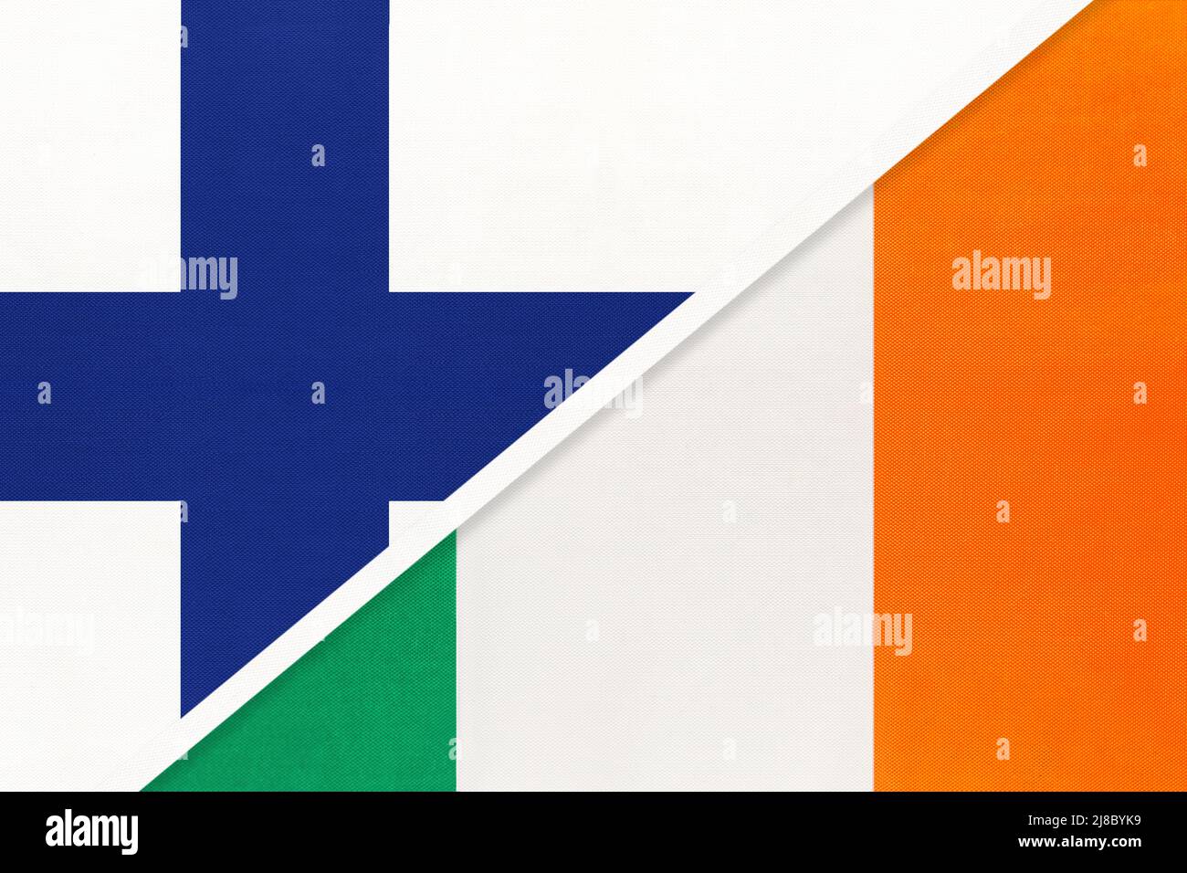 Finland and Ireland, symbol of country. Finnish vs Irish national flags ...