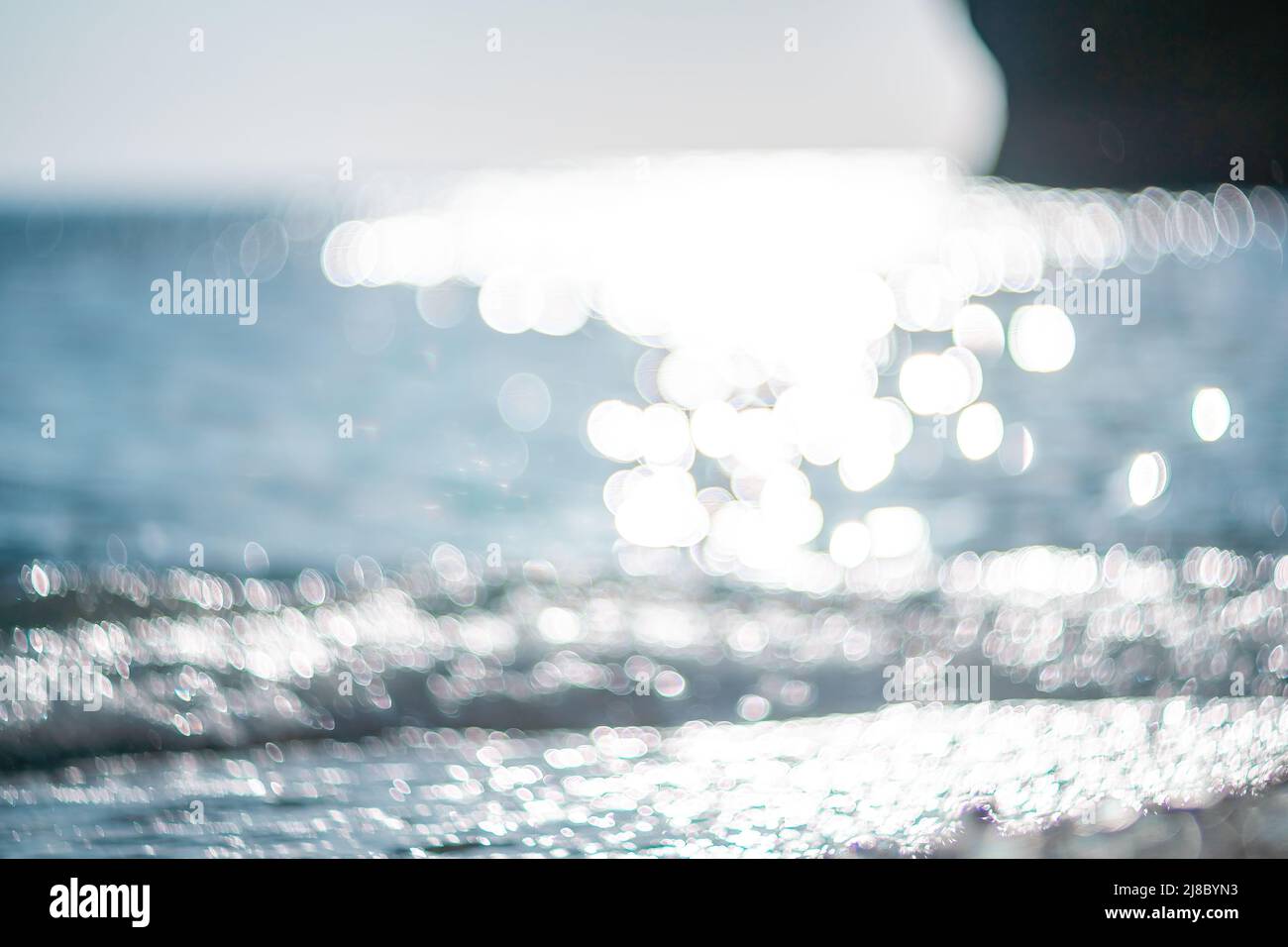 Abstract nature summer ocean sunset sea background. Small waves on ...