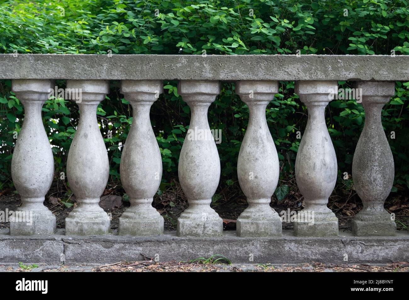 Balustrade, stone columns fence in the park Stock Photo - Alamy